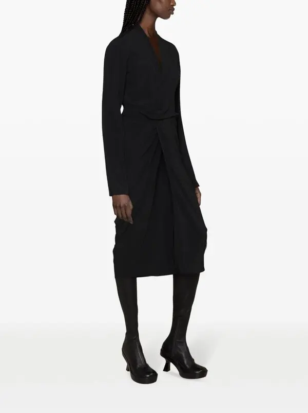 Rick Owens Side-tie Crepe Wrap Dress - Black