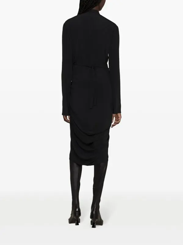 Rick Owens Side-tie Crepe Wrap Dress - Black