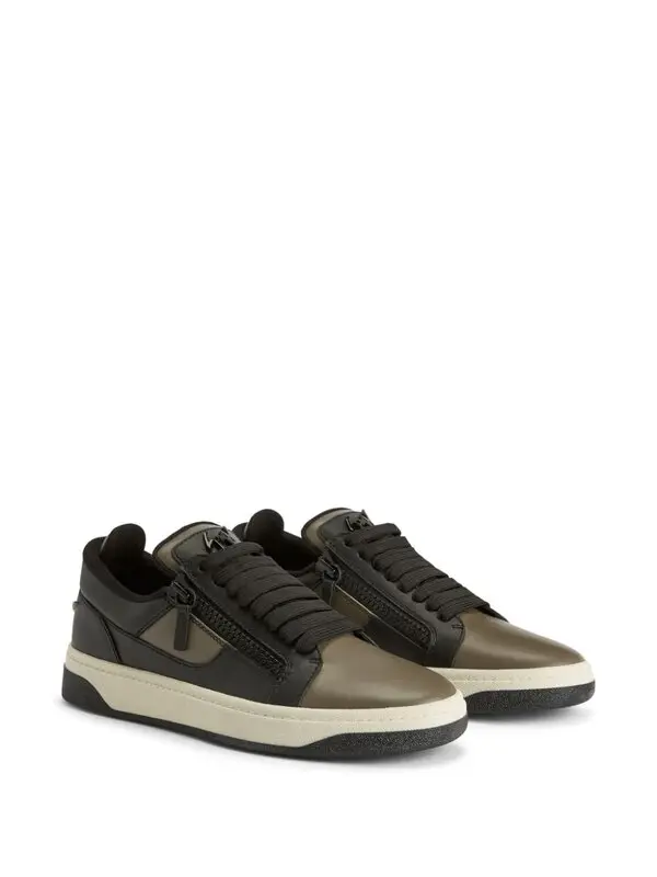 GIUSEPPE ZANOTTI Gz94 Double-zip Low-top Sneakers - Brown