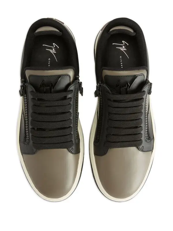 GIUSEPPE ZANOTTI Gz94 Double-zip Low-top Sneakers - Brown