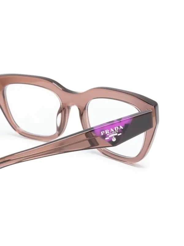 Prada Logo-engraved Rectangle-frame Glasses