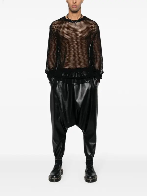 Alchemy Fashions Drop-crotch Faux-leather Trousers