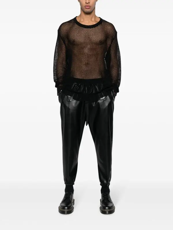 Alchemy Fashions Faux-leather Elastic-waist Trousers
