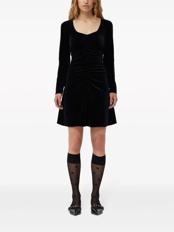 GANNI Logo-embroidered Semi-sheer Socks