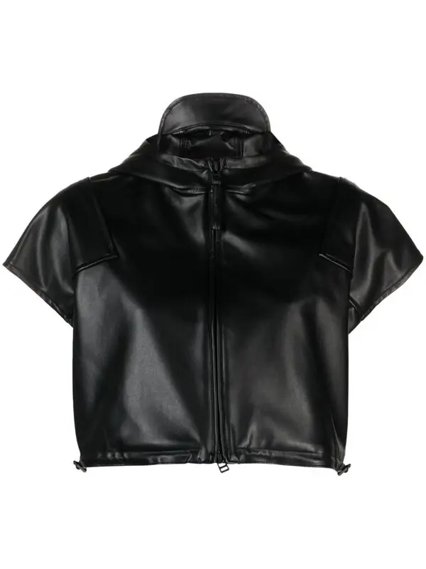 Issey Miyake Straight Seams Hooded Cropped Jacket