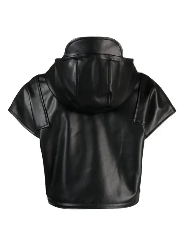 Issey Miyake Straight Seams Hooded Cropped Jacket