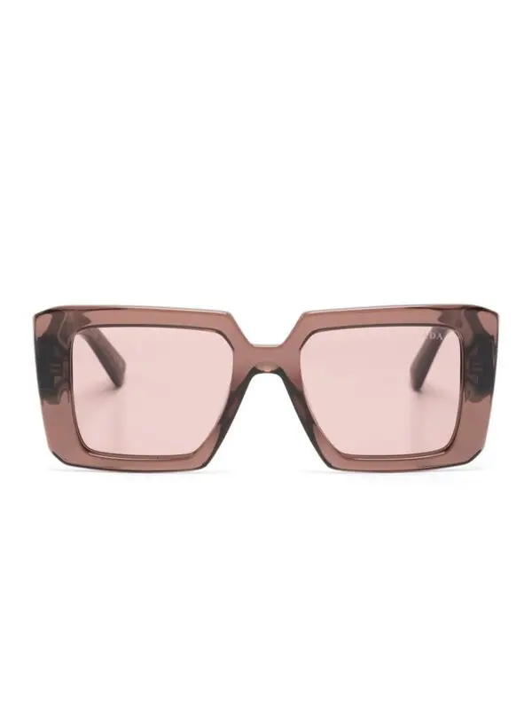 Prada Logo Square Frame Sunglasses - Brown