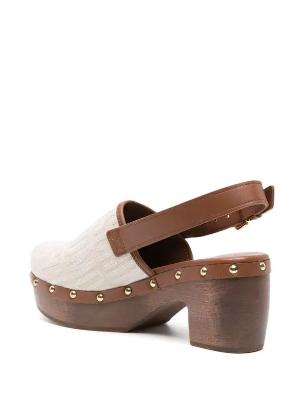 Moschino 75mm Logo-print Leather Clogs