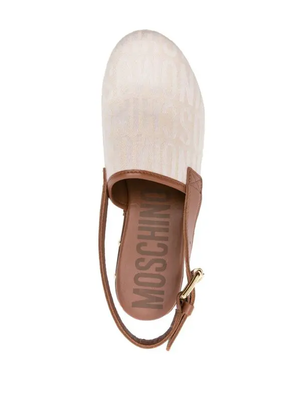 Moschino 75mm Logo-print Leather Clogs