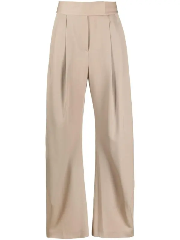 Attico Gary Virgin Wool Trousers - Brown