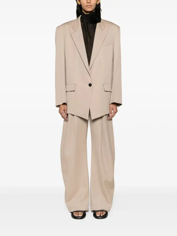 Attico Gary Virgin Wool Trousers - Brown