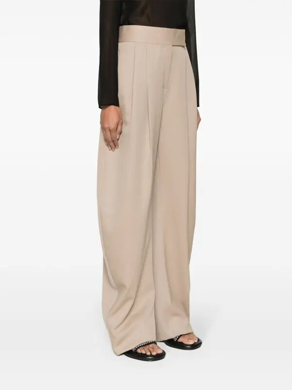 Attico Gary Virgin Wool Trousers - Brown