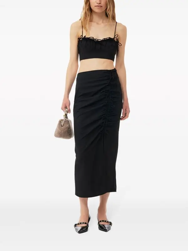 GANNI Draped Midi Skirt