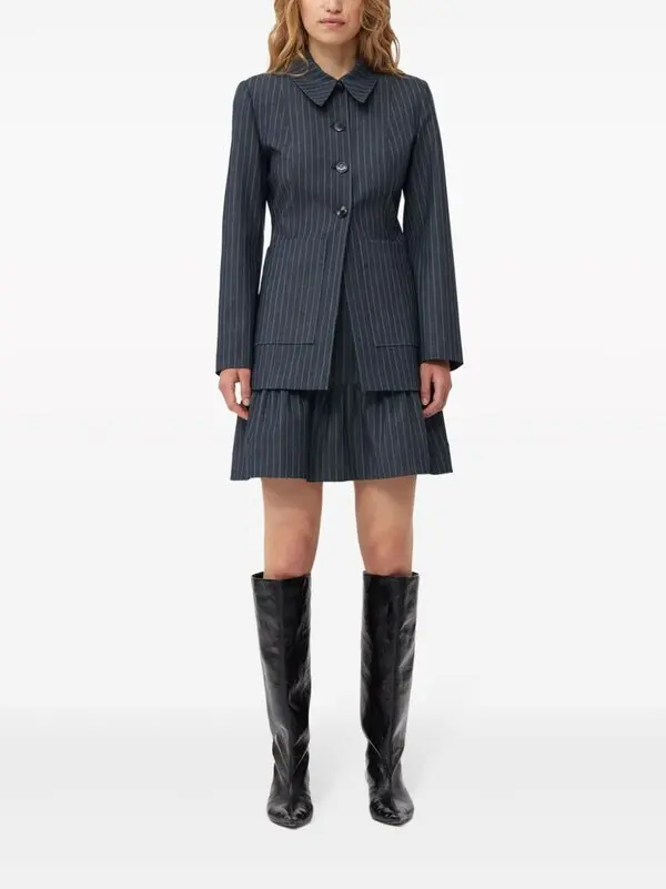 GANNI Pinstripe Single-breasted Blazer