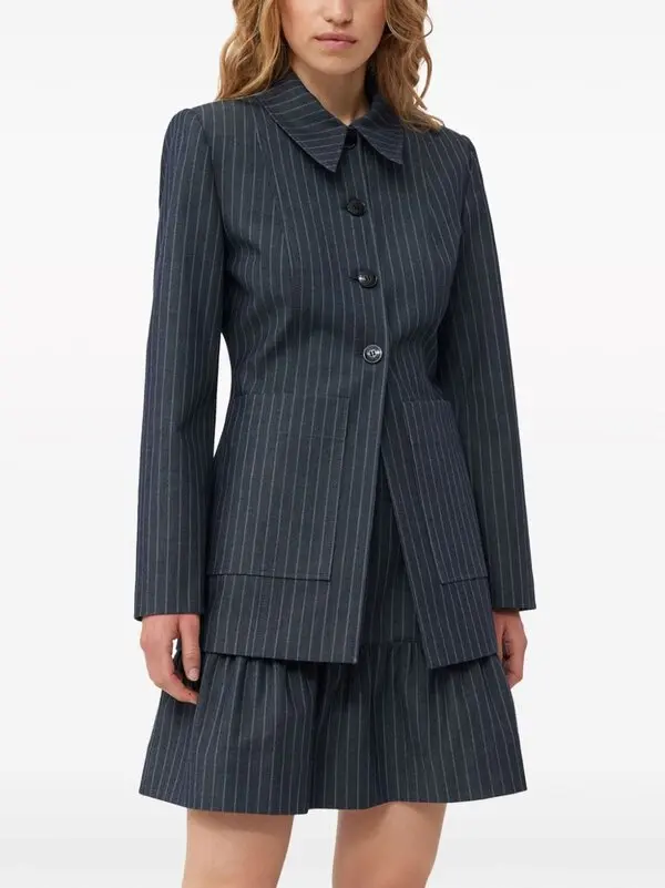 GANNI Pinstripe Single-breasted Blazer