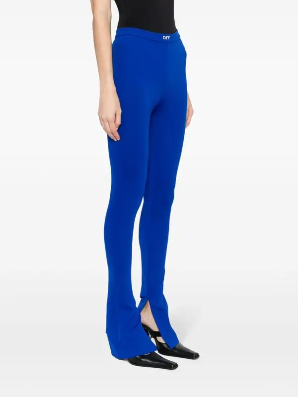 Off-White Side-slit High-waisted Leggings - Blue