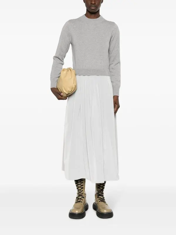 Peserico Knitted-panel Flared Midi Dress