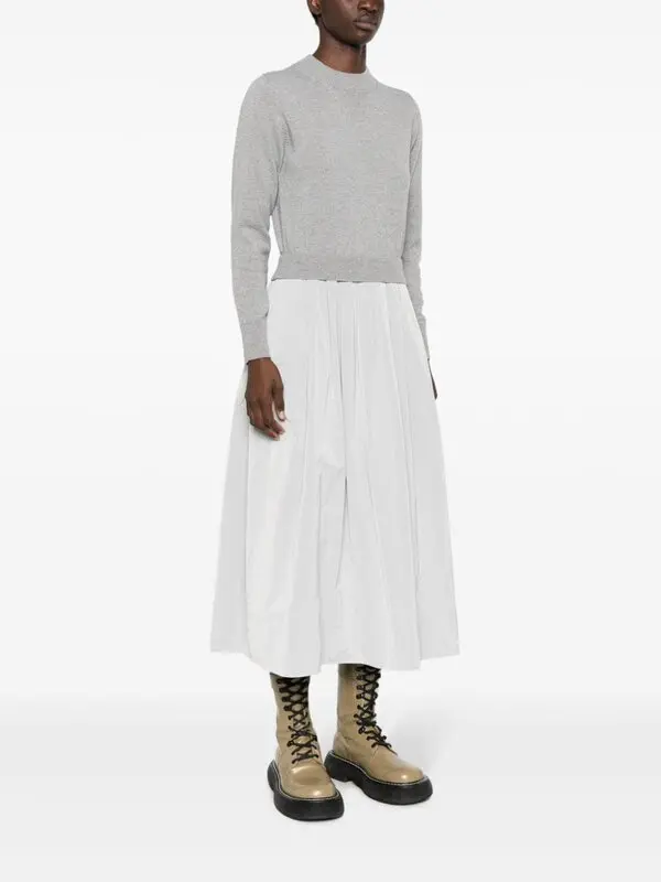 Peserico Knitted-panel Flared Midi Dress