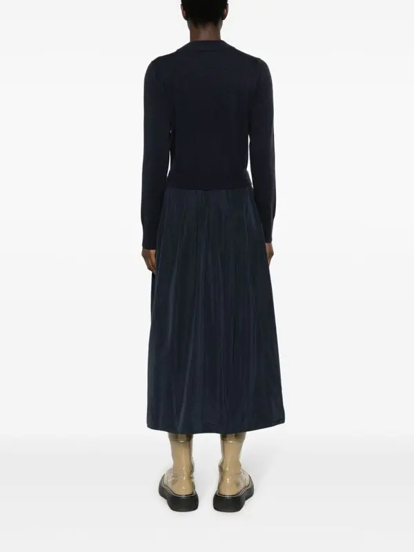 Peserico Knitted-panel Flared Midi Dress