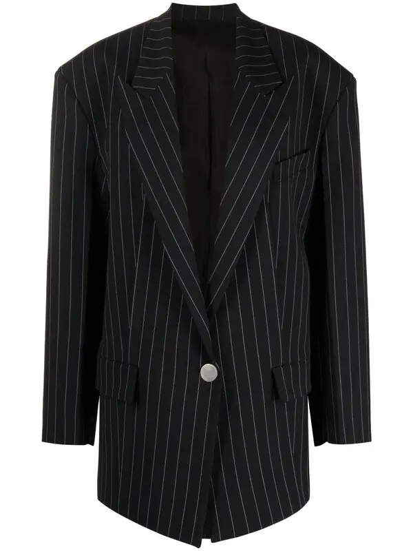 Attico Glen Pinstripe Blazer - Blue