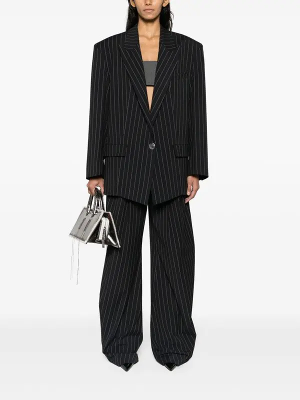 Attico Glen Pinstripe Blazer - Blue