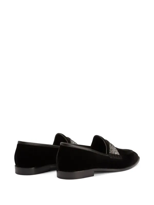 GIUSEPPE ZANOTTI Termy Rhinestone Velvet Loafers