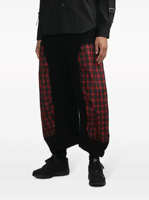 BLACK COMME DES GARÇONS Tartan-check Panel Trousers