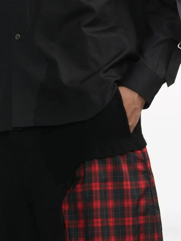 BLACK COMME DES GARÇONS Tartan-check Panel Trousers