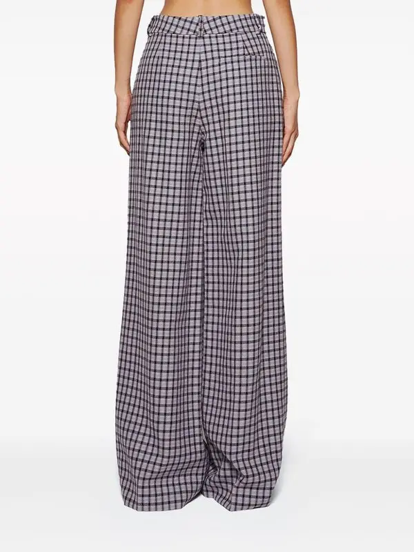 AREA Checked Wide-leg Trousers