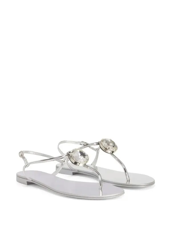 GIUSEPPE ZANOTTI Anthonia Flat Sandals - Silver