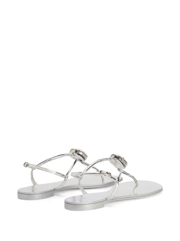 GIUSEPPE ZANOTTI Anthonia Flat Sandals - Silver