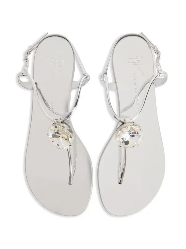 GIUSEPPE ZANOTTI Anthonia Flat Sandals - Silver