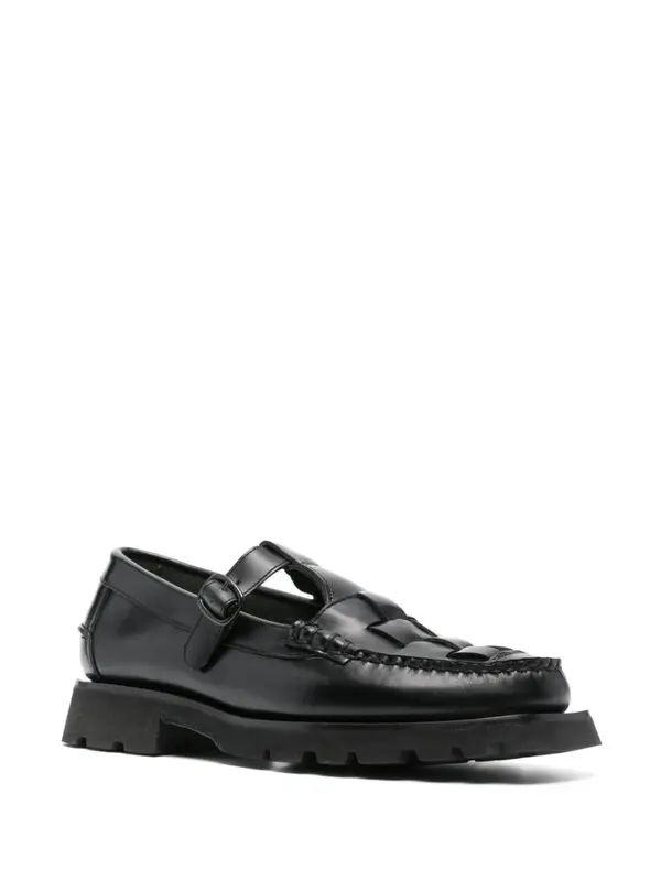 Hereu Soller Interwoven-design Leather Loafers - Black