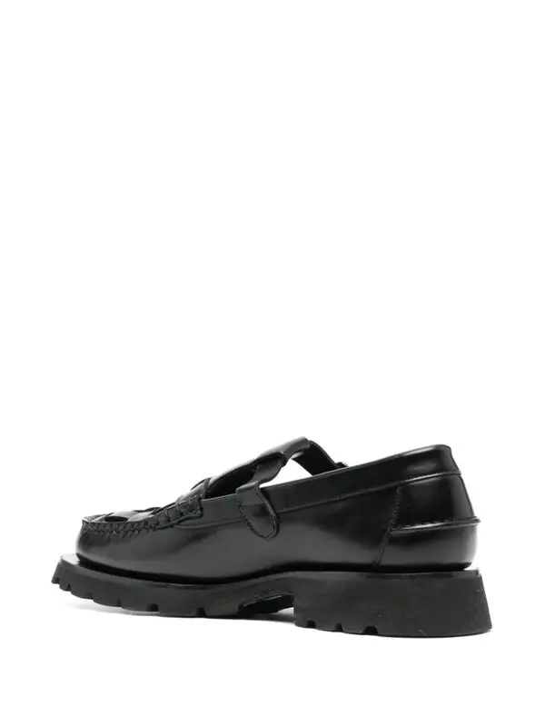 Hereu Soller Interwoven-design Leather Loafers - Black