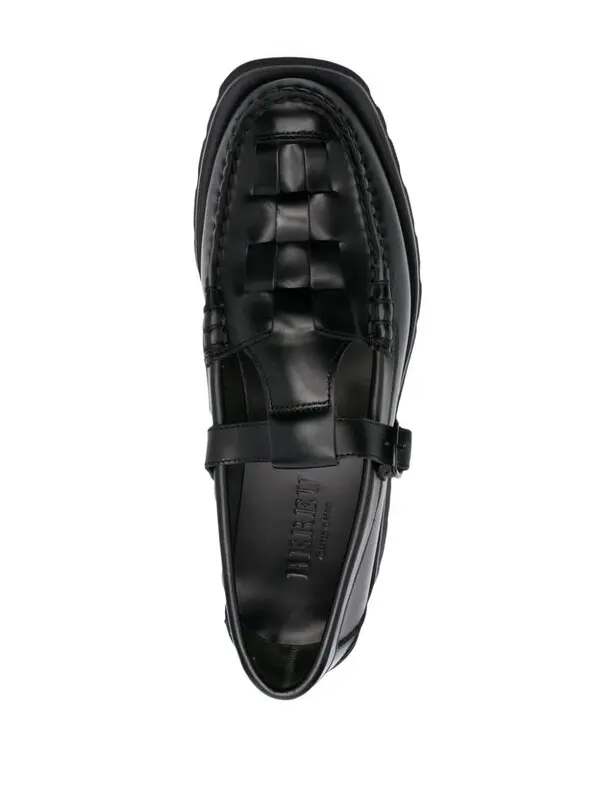 Hereu Soller Interwoven-design Leather Loafers - Black