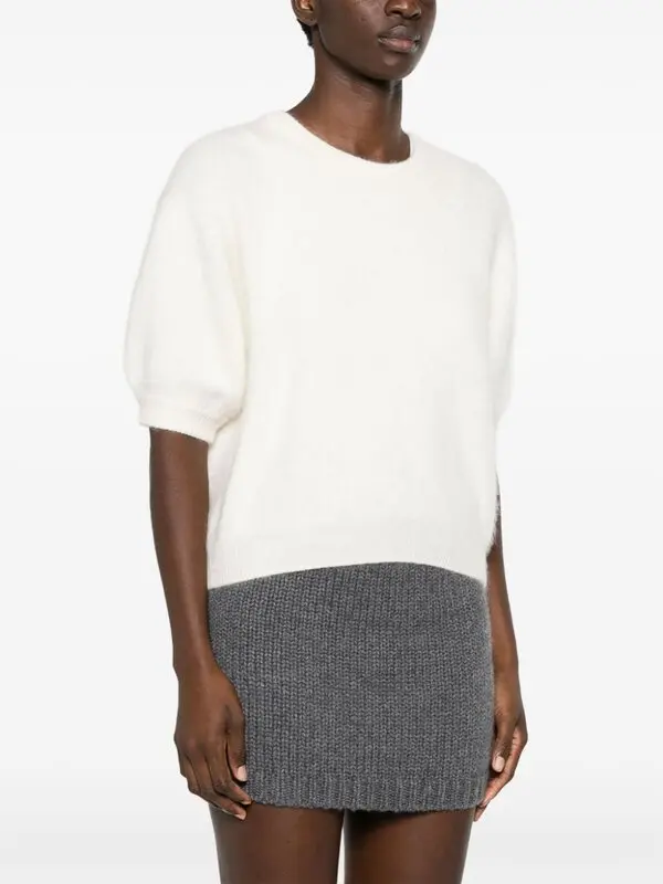 LISA YANG Juniper Short-sleeve Sweater - Neutrals
