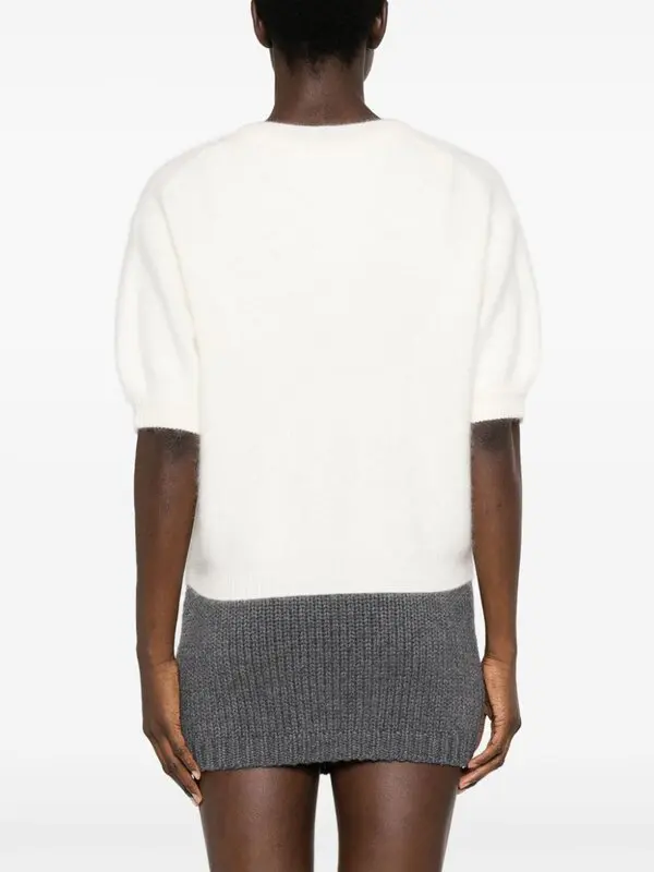 LISA YANG Juniper Short-sleeve Sweater - Neutrals