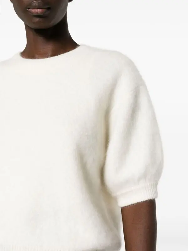 LISA YANG Juniper Short-sleeve Sweater - Neutrals