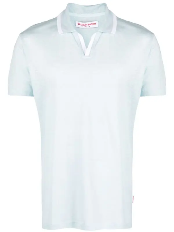 Orlebar Brown Felix Linen Piqué Polo Shirt - Blue