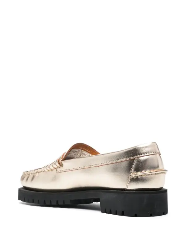 SEBAGO Dan 20mm Metallic Leather Loafers - Gold