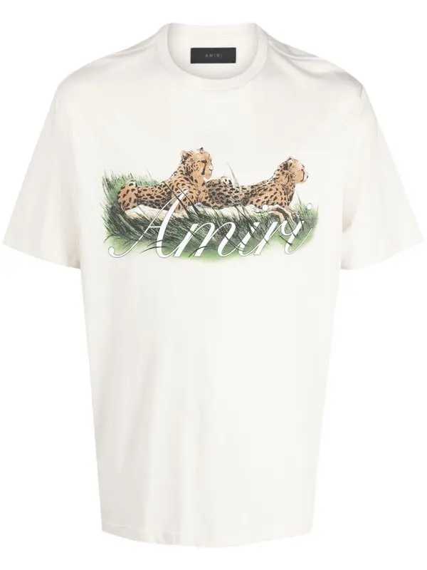 Amiri Cheetah Logo-print Cotton T-shirt - White