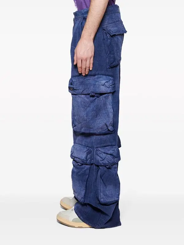 Amiri Logo-jacquard Cotton Cargo Jeans - Blue