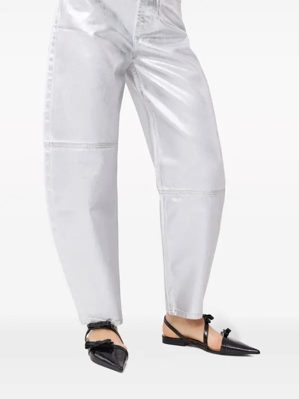 GANNI Bow-detail Slingback Ballerinas