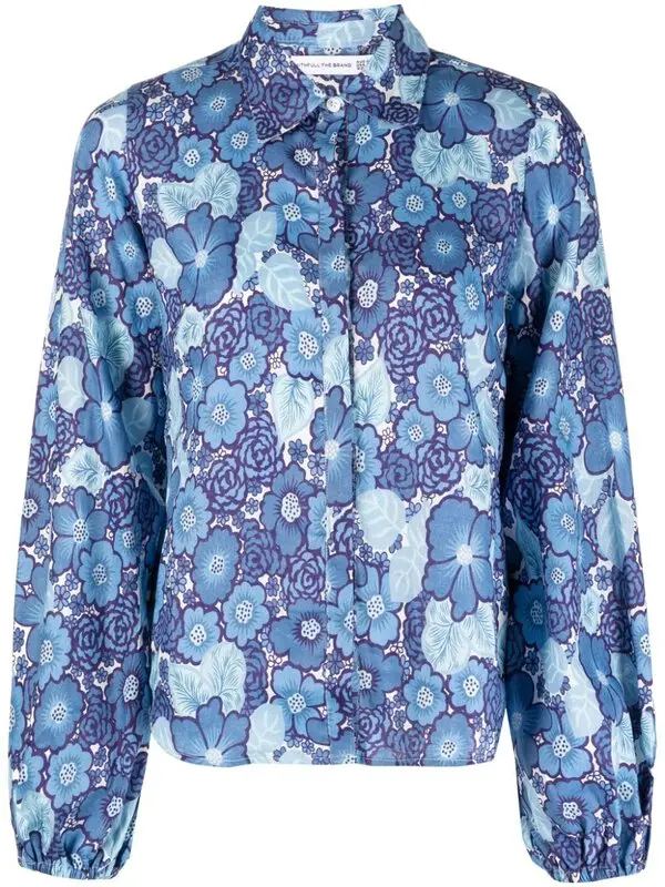 Faithfull The Brand Las Brisas Floral-print Linen Shirt - Blue