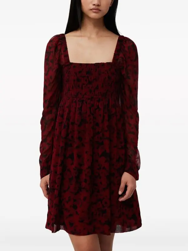 GANNI Square-neck Georgette Minidress