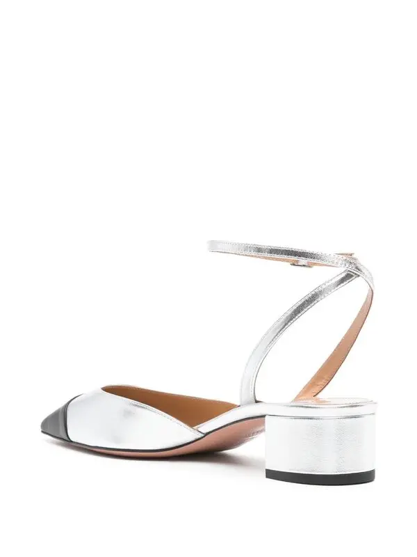 AQUAZZURA French Flirt 35mm Leather Pumps - Silver