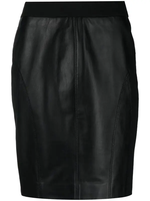 Pinko Zip-fastening Leather Skirt