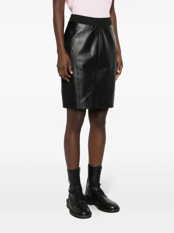Pinko Zip-fastening Leather Skirt