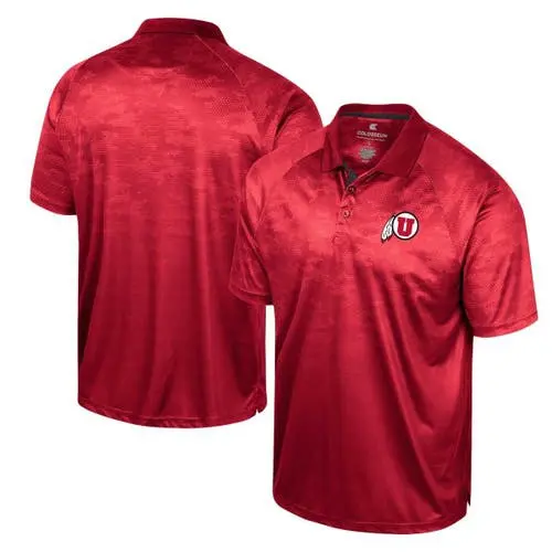 COLOSSEUM Utah Utes Honeycomb Raglan Polo - Red