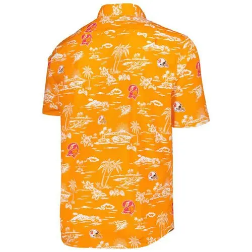 Reyn Spooner Tampa Bay Buccaneers Throwback Kekai Print Button-up Shirt - Orange